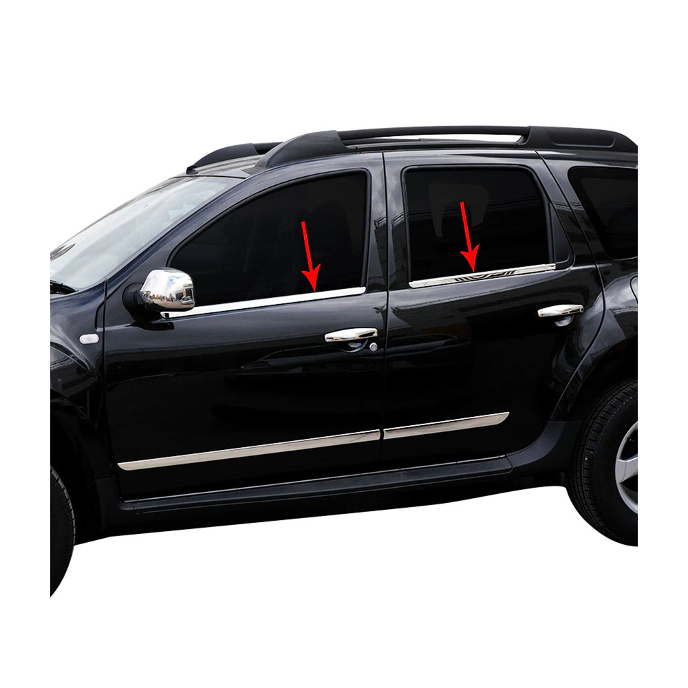Set 4 ornamente metalice chedere/perii geamuri compatibil Dacia Duster ...